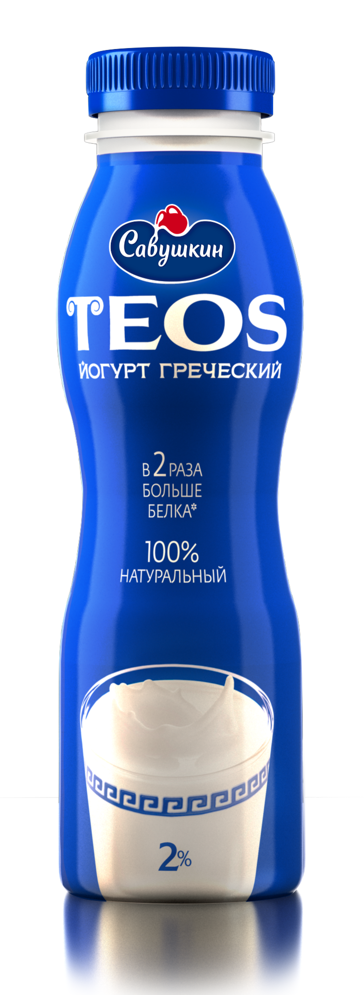 Йогурт питьевой "Теос" Греческий 2% 300г. без сахара Савушкин продукт ...