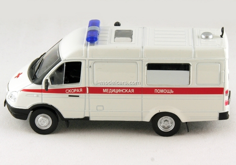 MODEL CARS 1:43 GAZ-32214 Gazelle Ambulance Russia DeAgostini Service ...