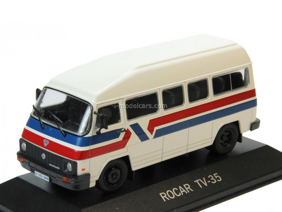MODEL CARS Rocar TV-35 white with stripes 1:43 DeAgostini Masini de ...