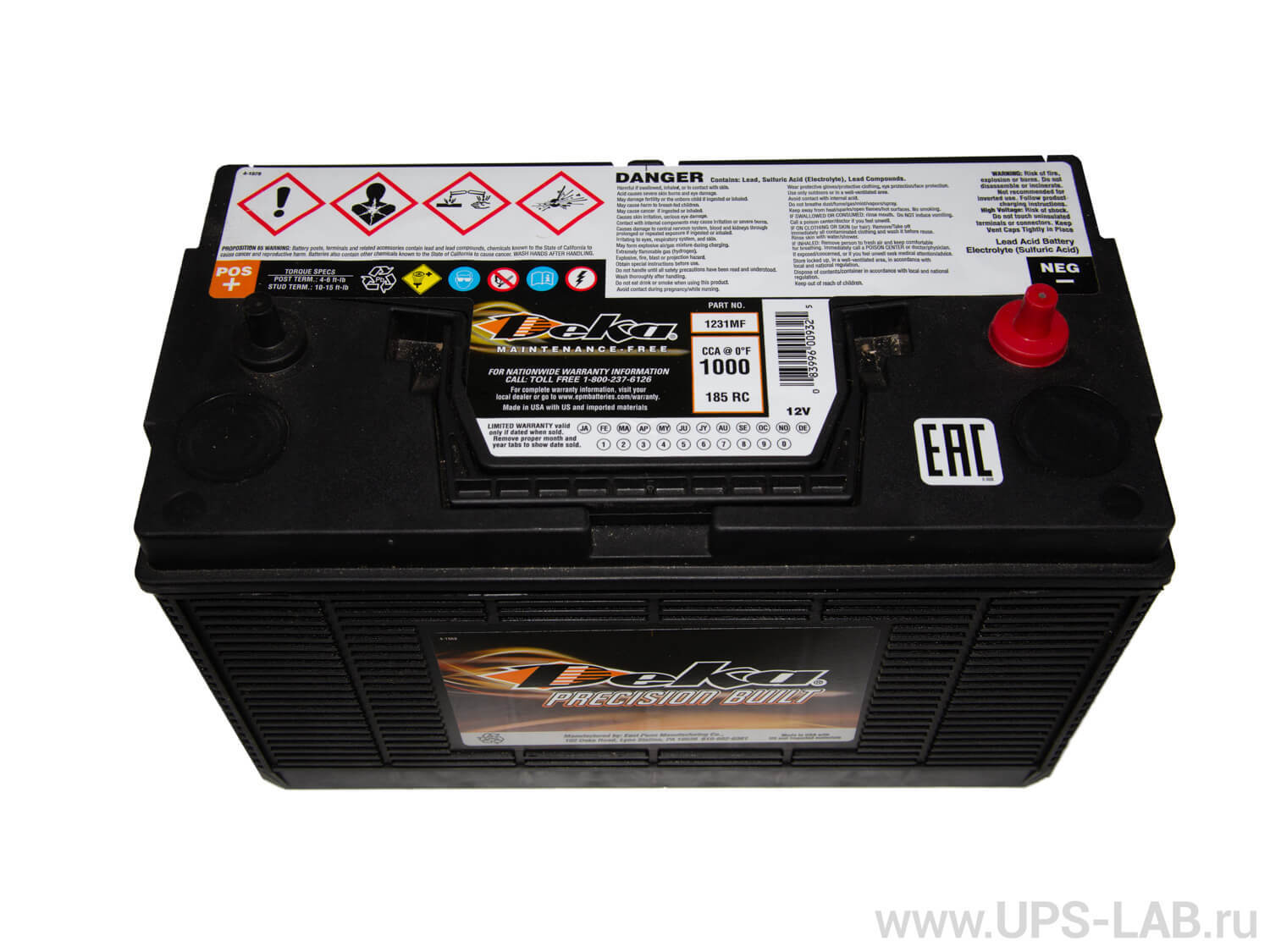 Купить аккумулятор Deka 1231MF с доставкой по России. Цены от UPS-LAB